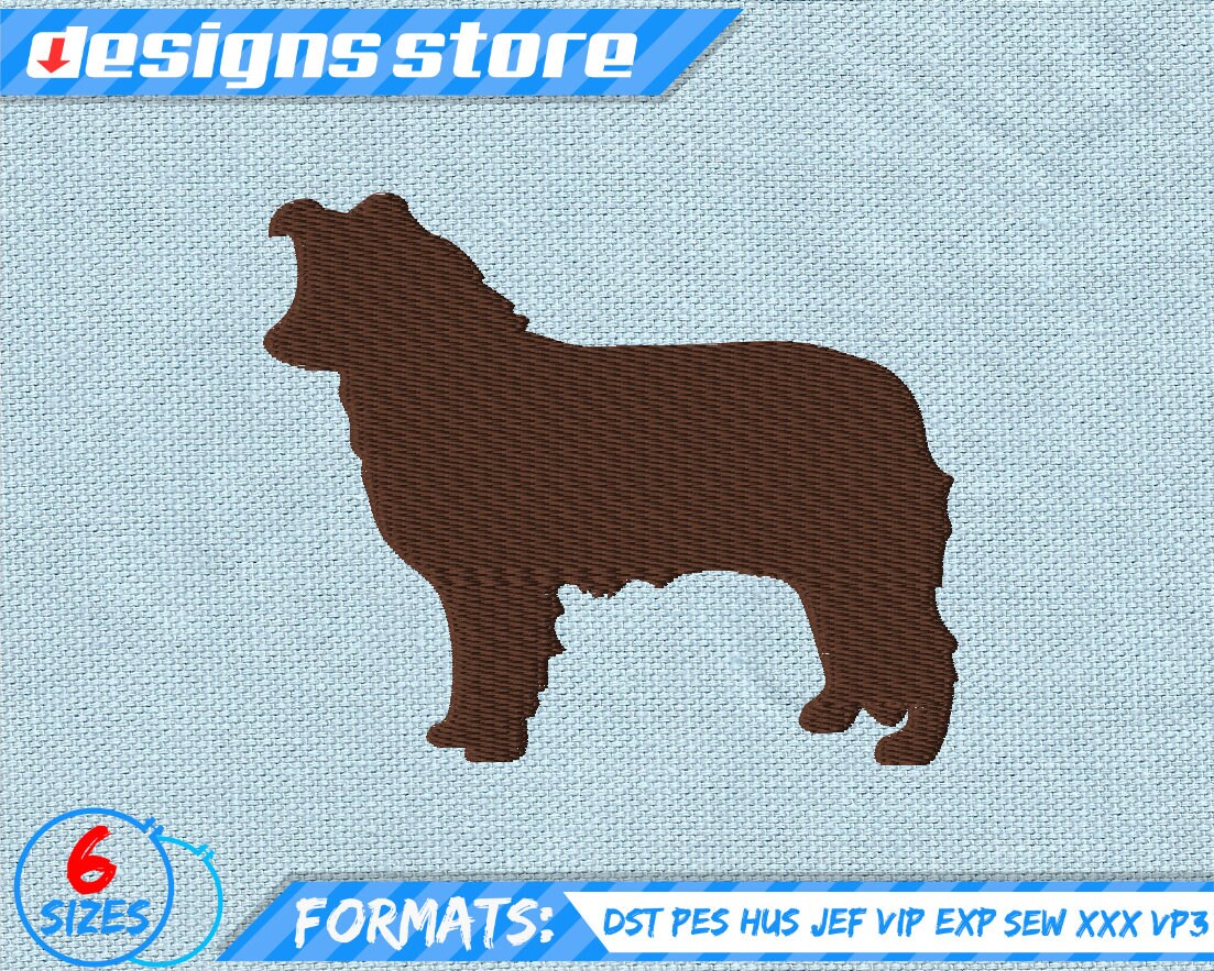 BORDER COLLIE EMBROIDERY Design Dog Border Collie Machine - Etsy