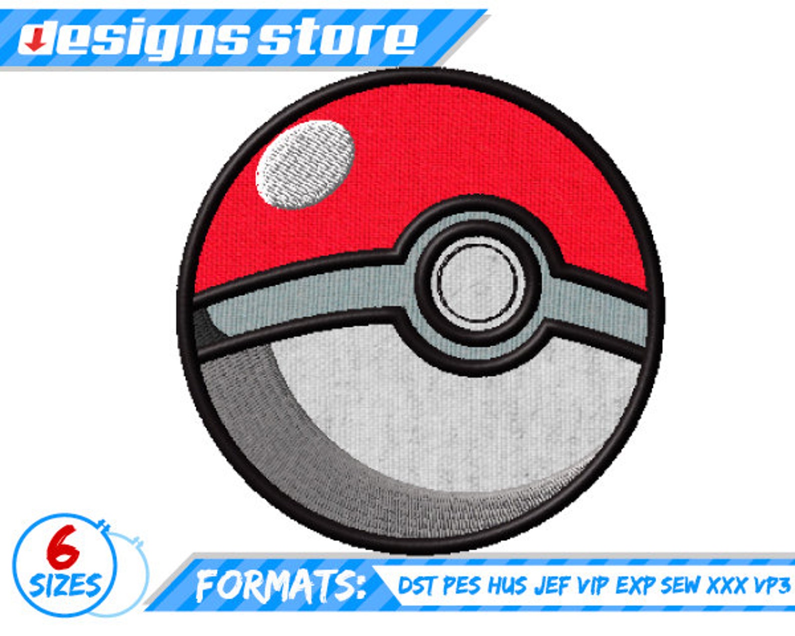 POKEBALL POKEMON APPLIQUE Embroidery machine design pikachu | Etsy