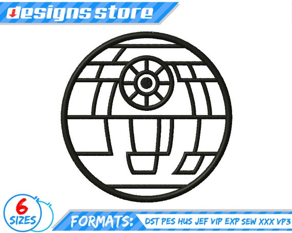 DEATH STAR APPLIQUE Design Embroidery Star Wars Machine R2D2 | Etsy