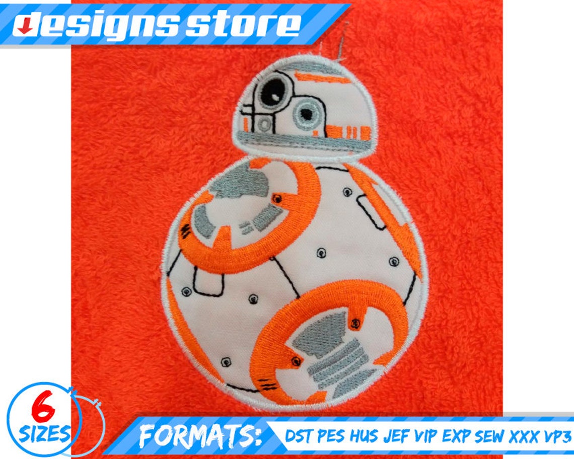 STAR WARS BB8 APPLIQUE Design Embroidery Star Wars Machine BB8 - Etsy