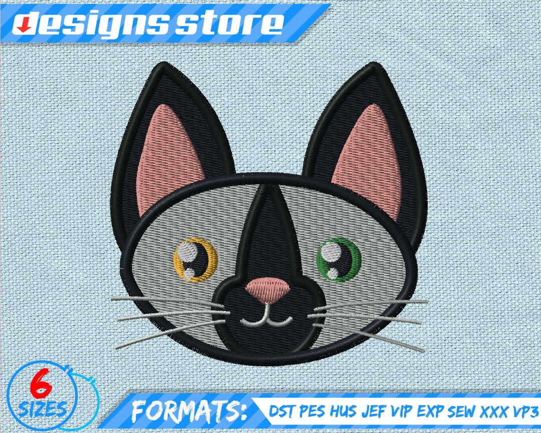 CAT EMBROIDERY DESIGN, Animal Pet Cat Embroidery Design, Animal ...