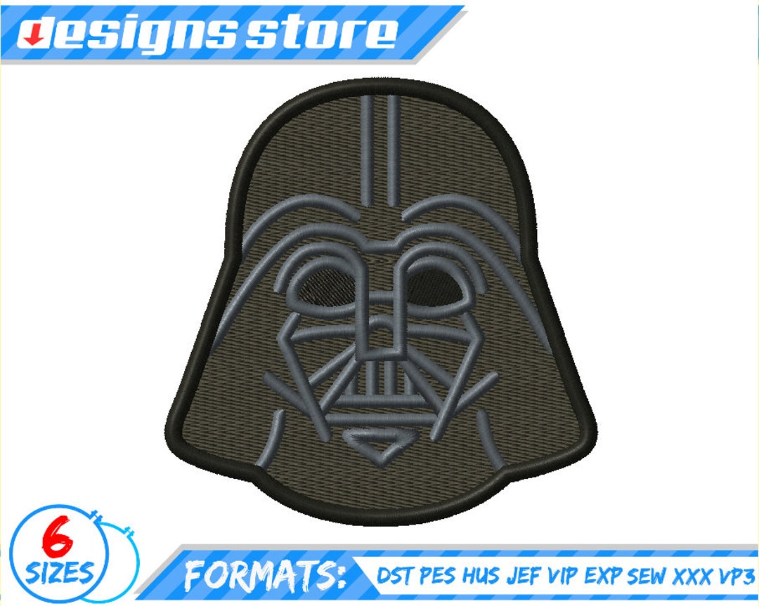 DARTH VADER EMBROIDERY Design Star Wars Embroidery Design R2D2 Darth ...