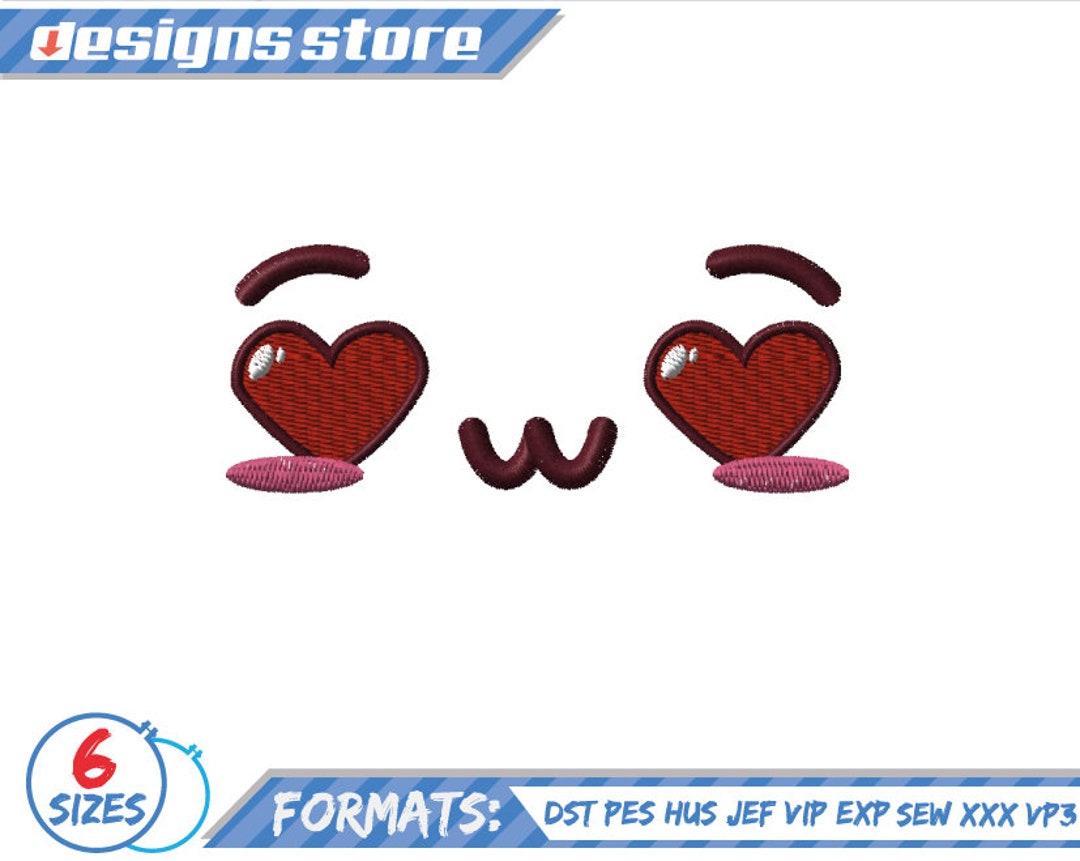 FACE EMBROIDERY DESIGN Cute Kawaii Face Embroidery Design Plushie Doll ...