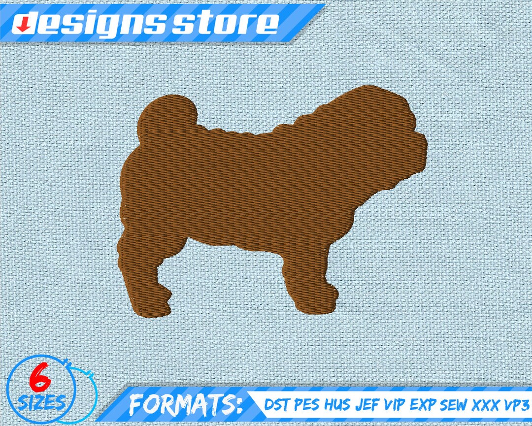 SHAR PEI EMBROIDERY Design, Dog Shar Pei Machine Embroidery Design, Dog ...
