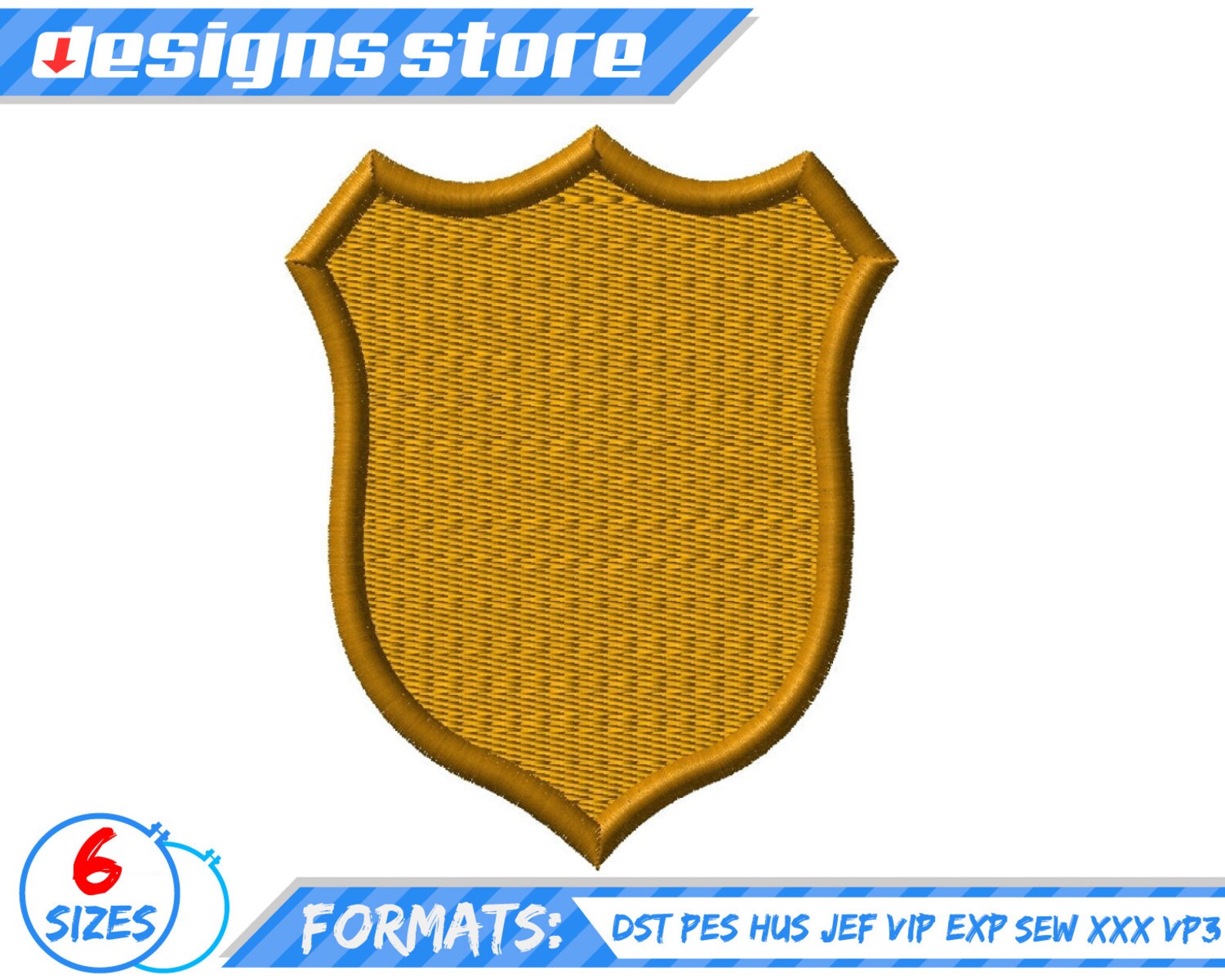 BADGE EMBROIDERY DESIGN Shape Shield Embroidery Design Badge - Etsy