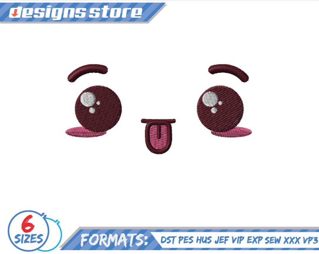 FACE EMBROIDERY DESIGN Cute Kawaii Face Embroidery Design Plushie Doll ...