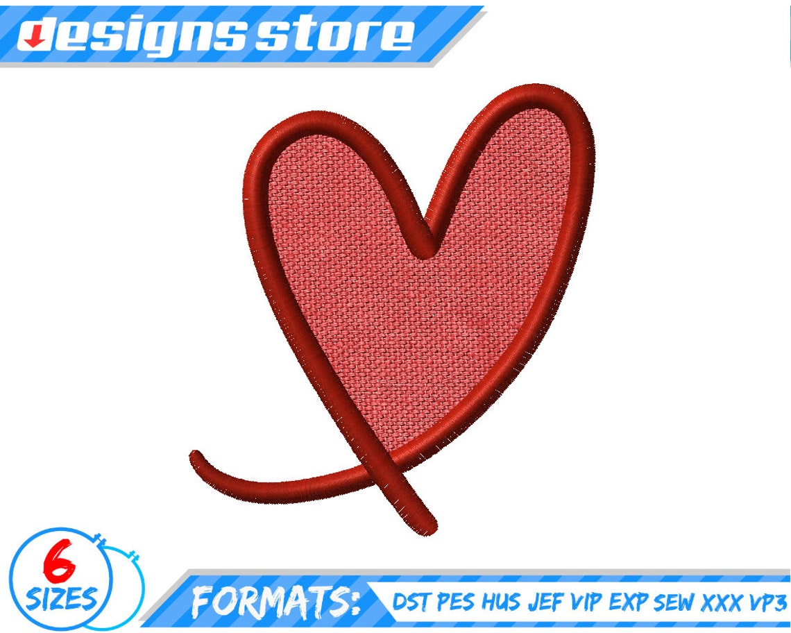 HEART APPLIQUE DESIGN, Valentine Heart Applique Embroidery Design ...