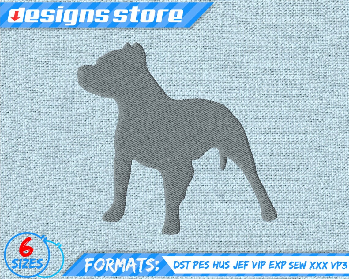 PITBULL EMBROIDERY DESIGN Dog Pitbull Machine Embroidery | Etsy