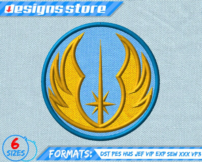 JEDI ORDER APPLIQUE Design Embroidery Star Wars Machine R2D2 Applique ...