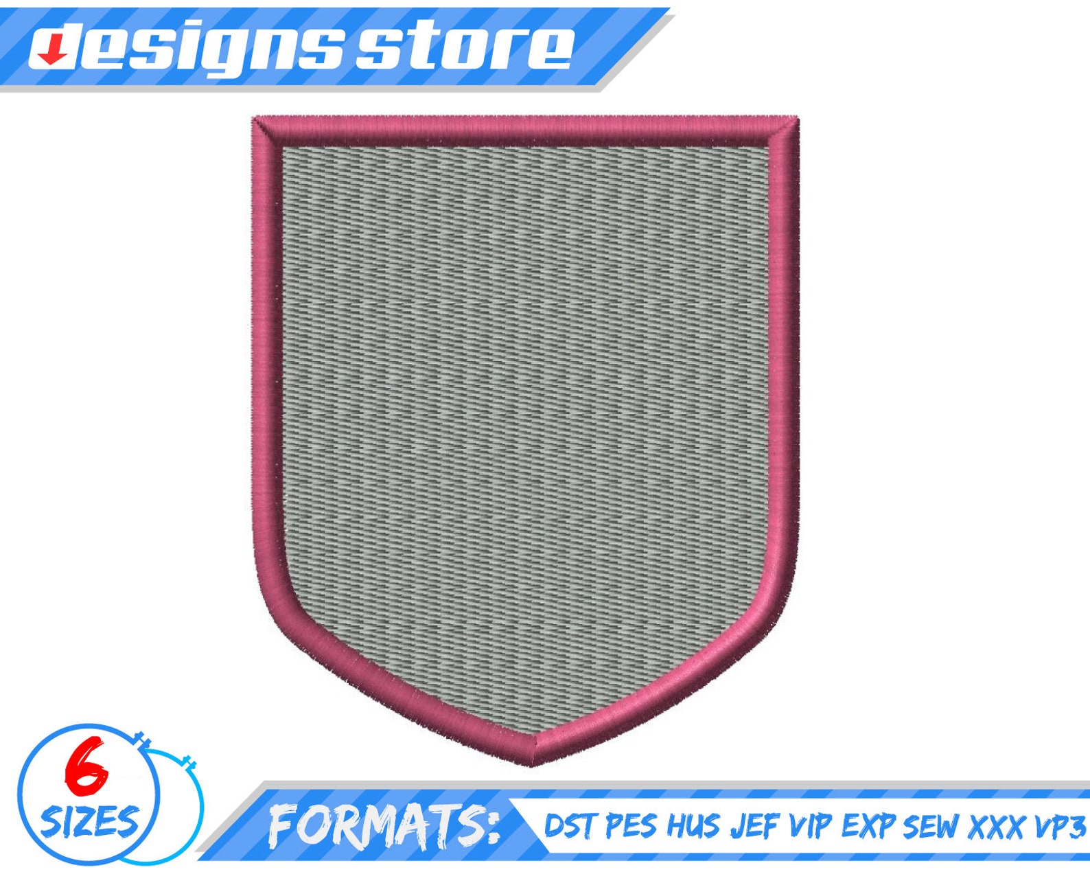 BADGE EMBROIDERY DESIGN Shape Shield Embroidery Design Badge - Etsy