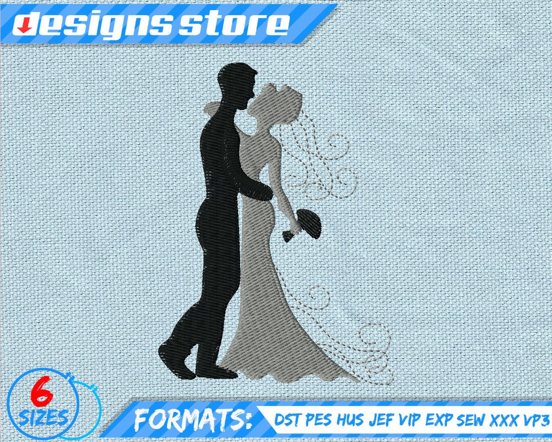 WEDDING EMBROIDERY DESIGN Love Valentine Embroidery Design Bride Groom ...