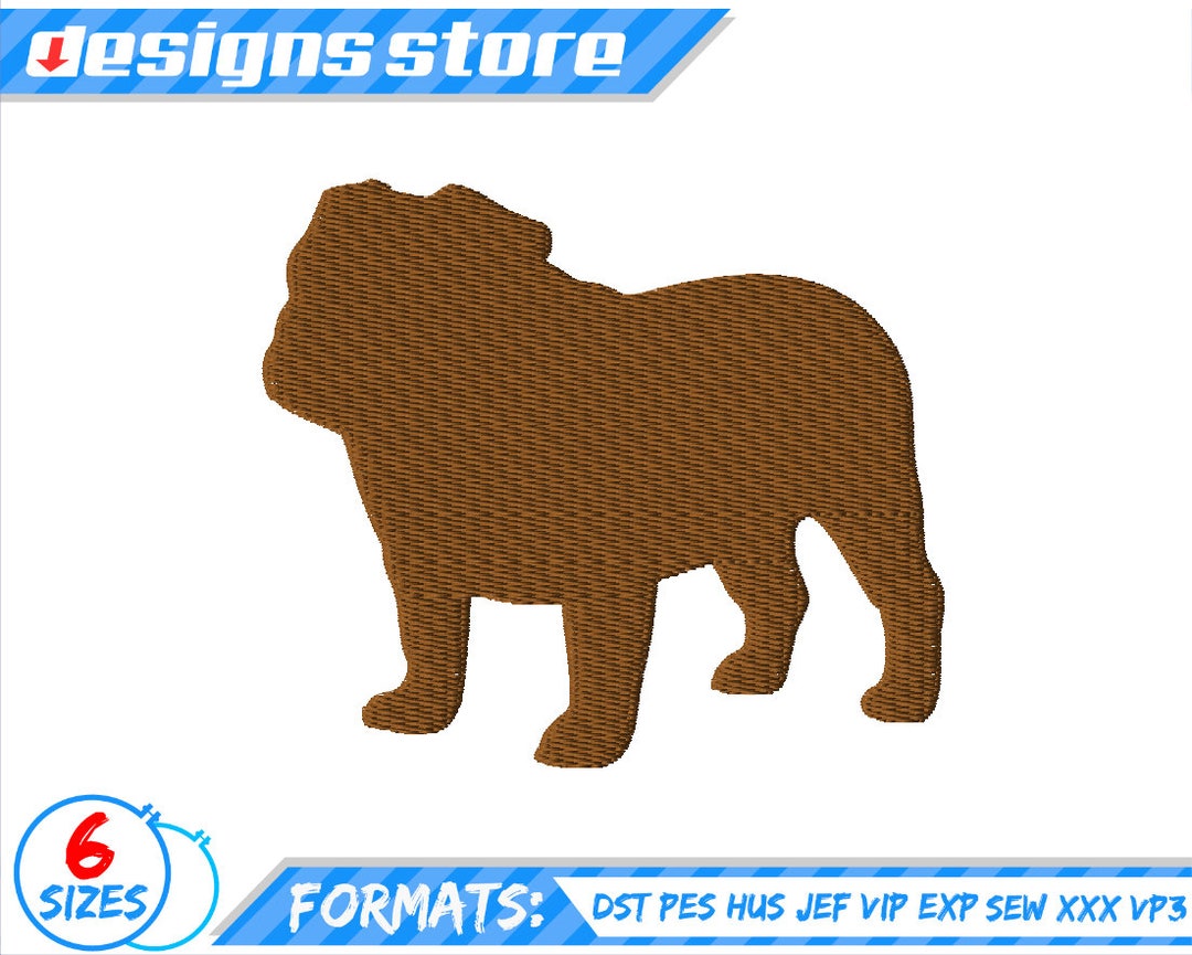 BULLDOG EMBROIDERY DESIGN, Dog Bulldog Machine Embroidery Design, Dog ...
