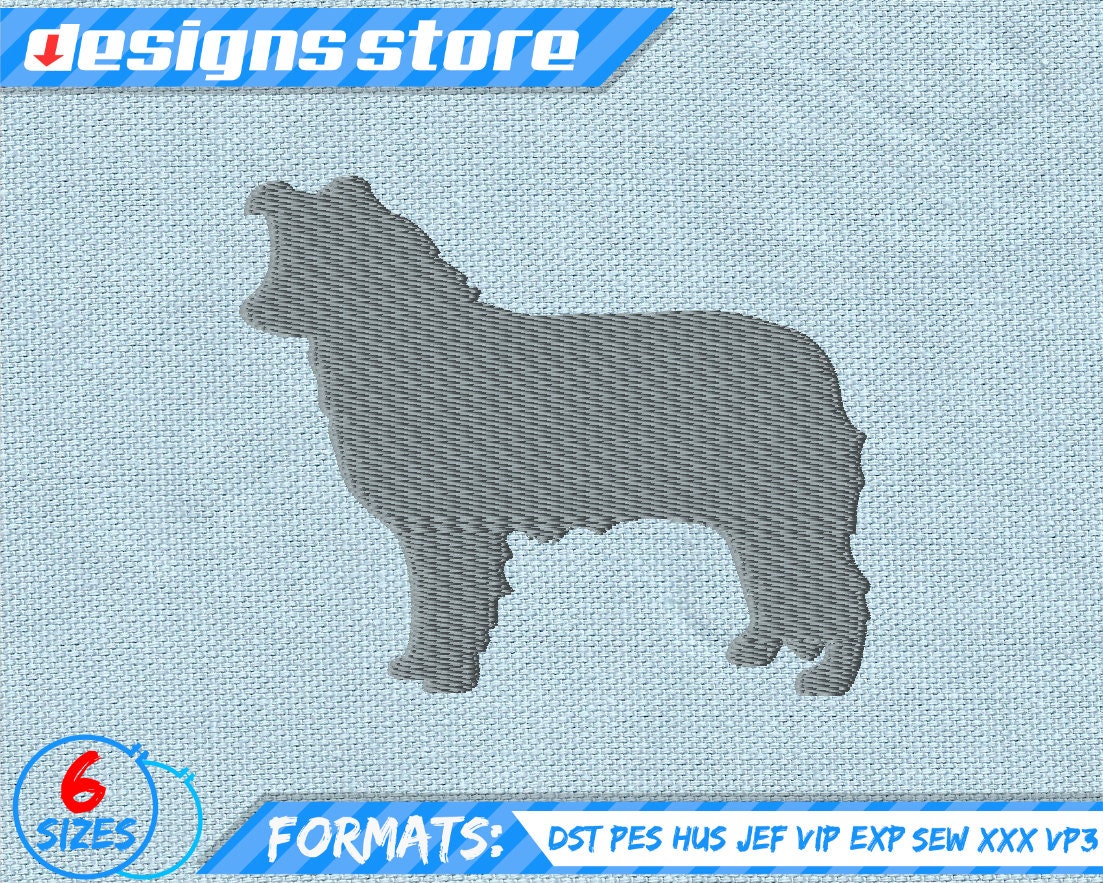 BORDER COLLIE EMBROIDERY Design Dog Border Collie Machine - Etsy