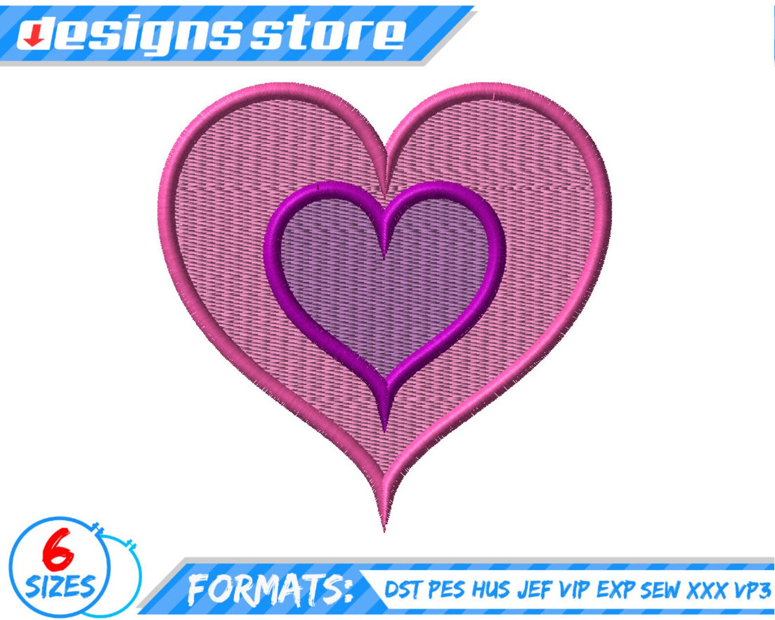 HEART EMBROIDERY DESIGN, Love Heart Machine Embroidery Design ...