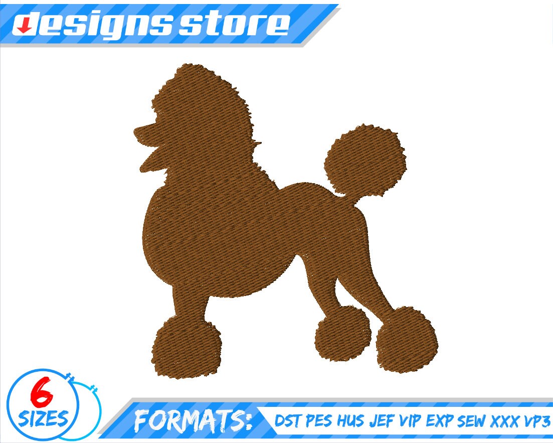POODLE EMBROIDERY DESIGN Dog Poodle Pet Machine Embroidery | Etsy