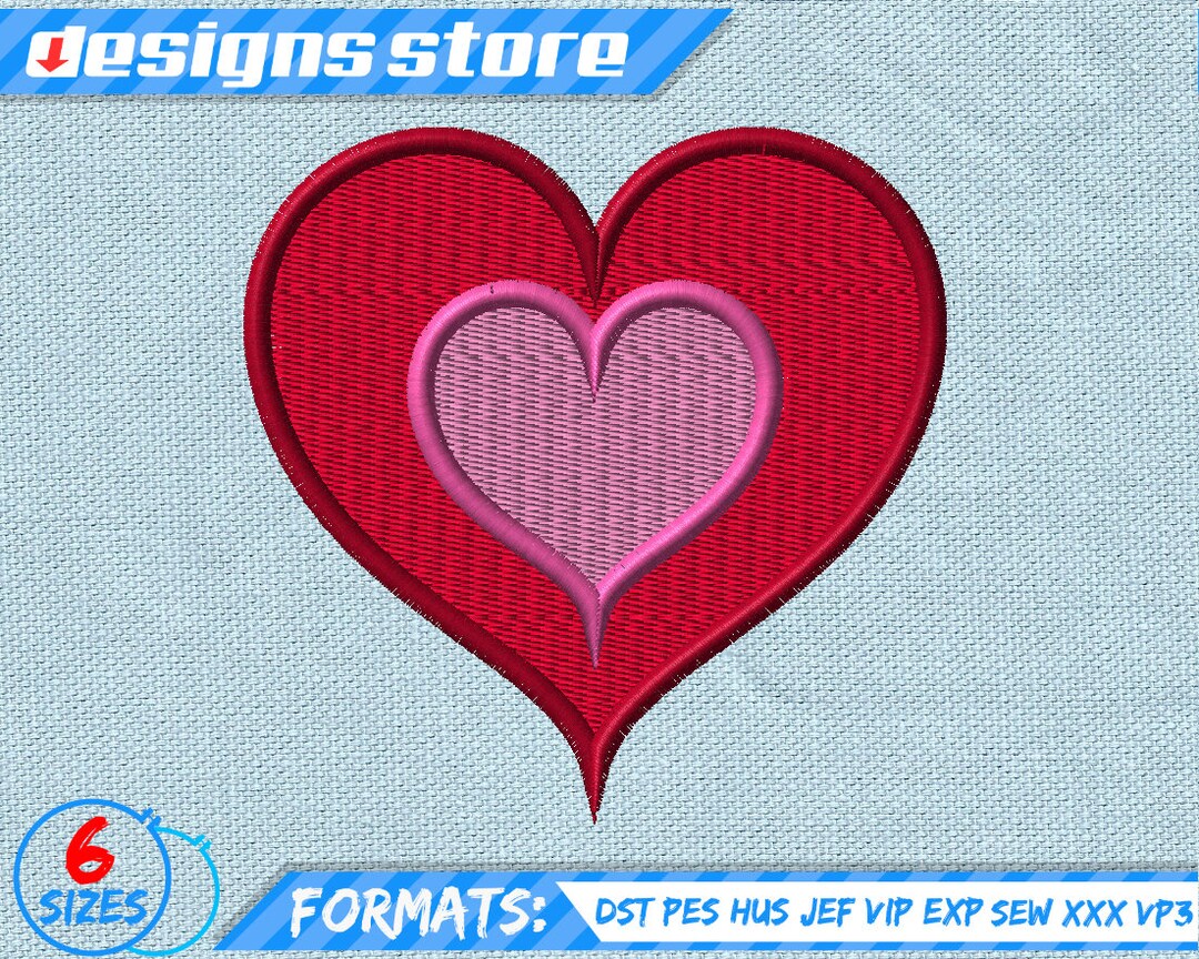 HEART EMBROIDERY DESIGN, Love Heart Machine Embroidery Design ...