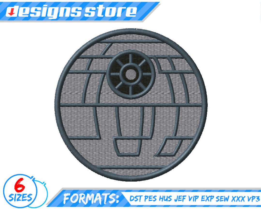 DEATH STAR EMBROIDERY Design Star Wars Embroidery Design R2D2 Darth ...