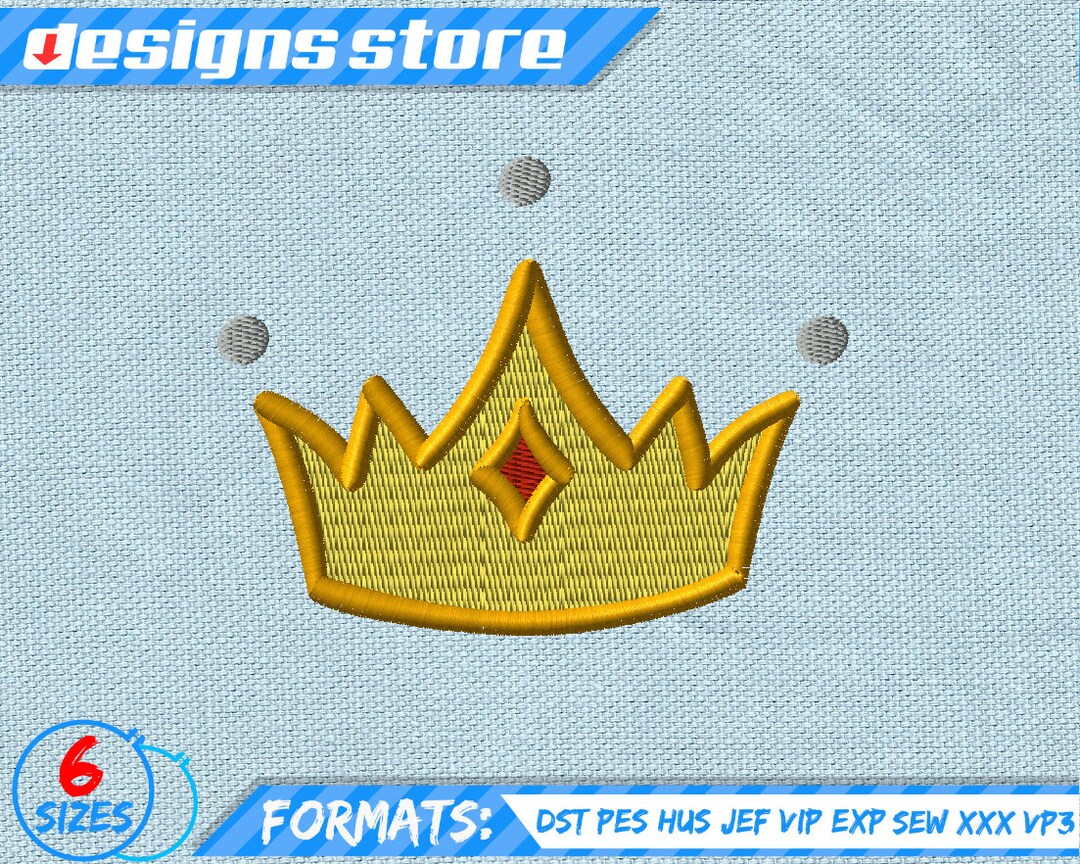 CROWN EMBROIDERY DESIGN, King Princess Tiara Machine Embroidery Design ...