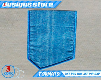 Pencil Flat Pocket Applique Machine Embroidery Design 9 Size, in the ...