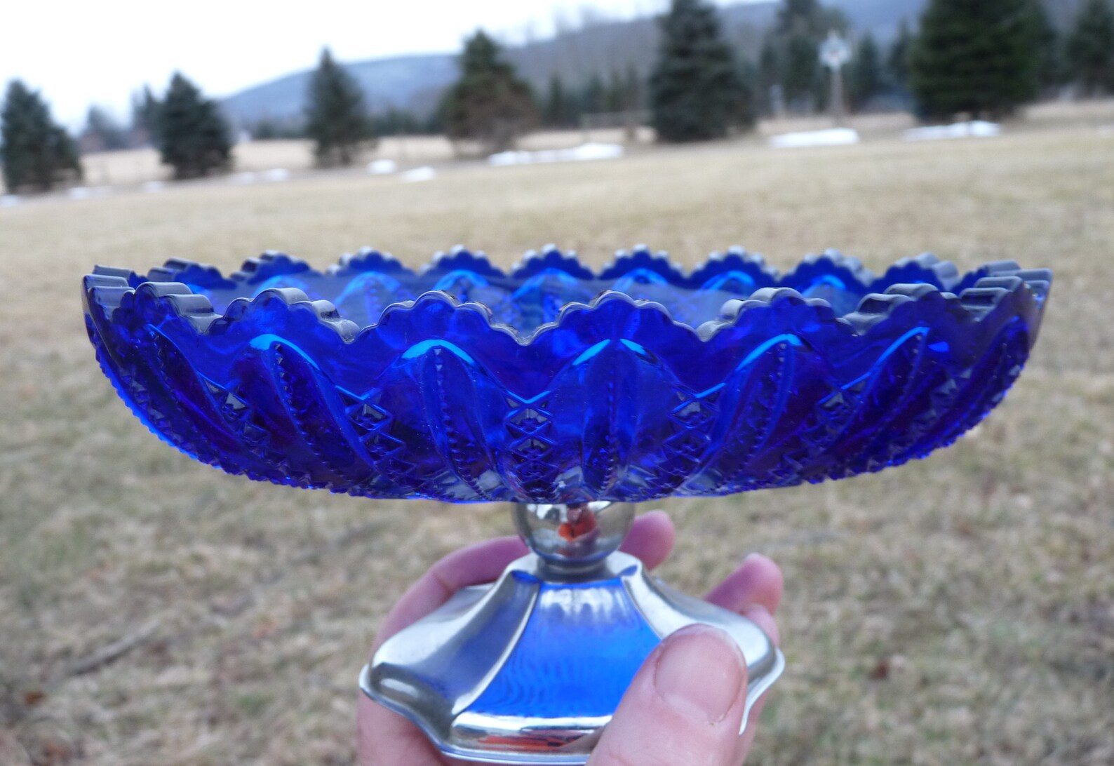 George Duncan & Miller Co. Cobalt Blue Pressed Glass 42 - Etsy