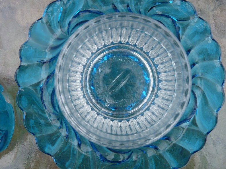BACCARAT France - Exquisite Blue Crystal Glass Floral Swirl "rosaces ...