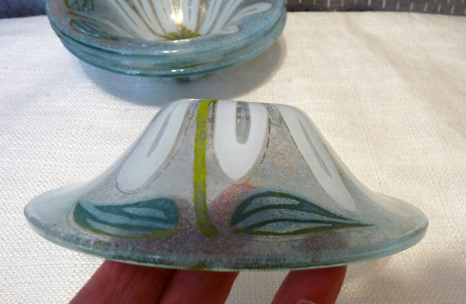 HIGGINS Glass Studio SET 6 6 Fused Art Glass White - Etsy