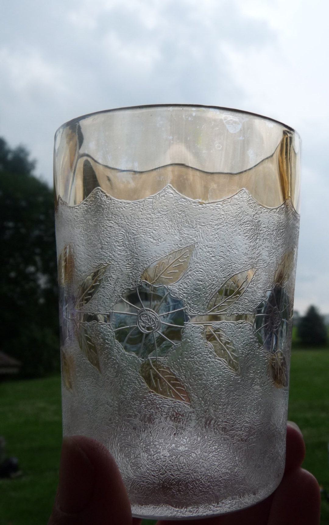 New England Glass Company POMONA Art Glass CORNFLOWER Pattern 19c ...
