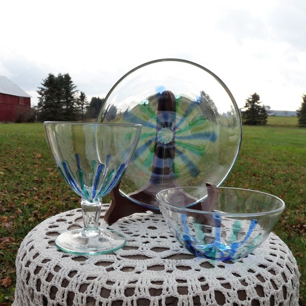 Murano Glass Dessert Set - Etsy