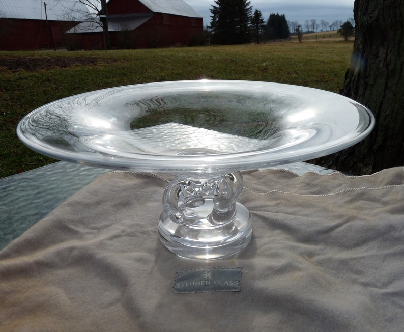 STEUBEN Crystal American Art Glass CENTERPIECE Pedestal | Etsy