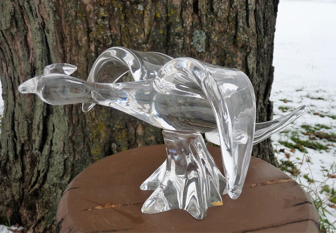 Signed (inscribed) Steuben - C.1970 - Large PHEASANT #8243 - Hand Blown ...