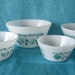 Federal Milk Glass 1960s Teal Scandinavian Pattern Set of 4 Splash ...