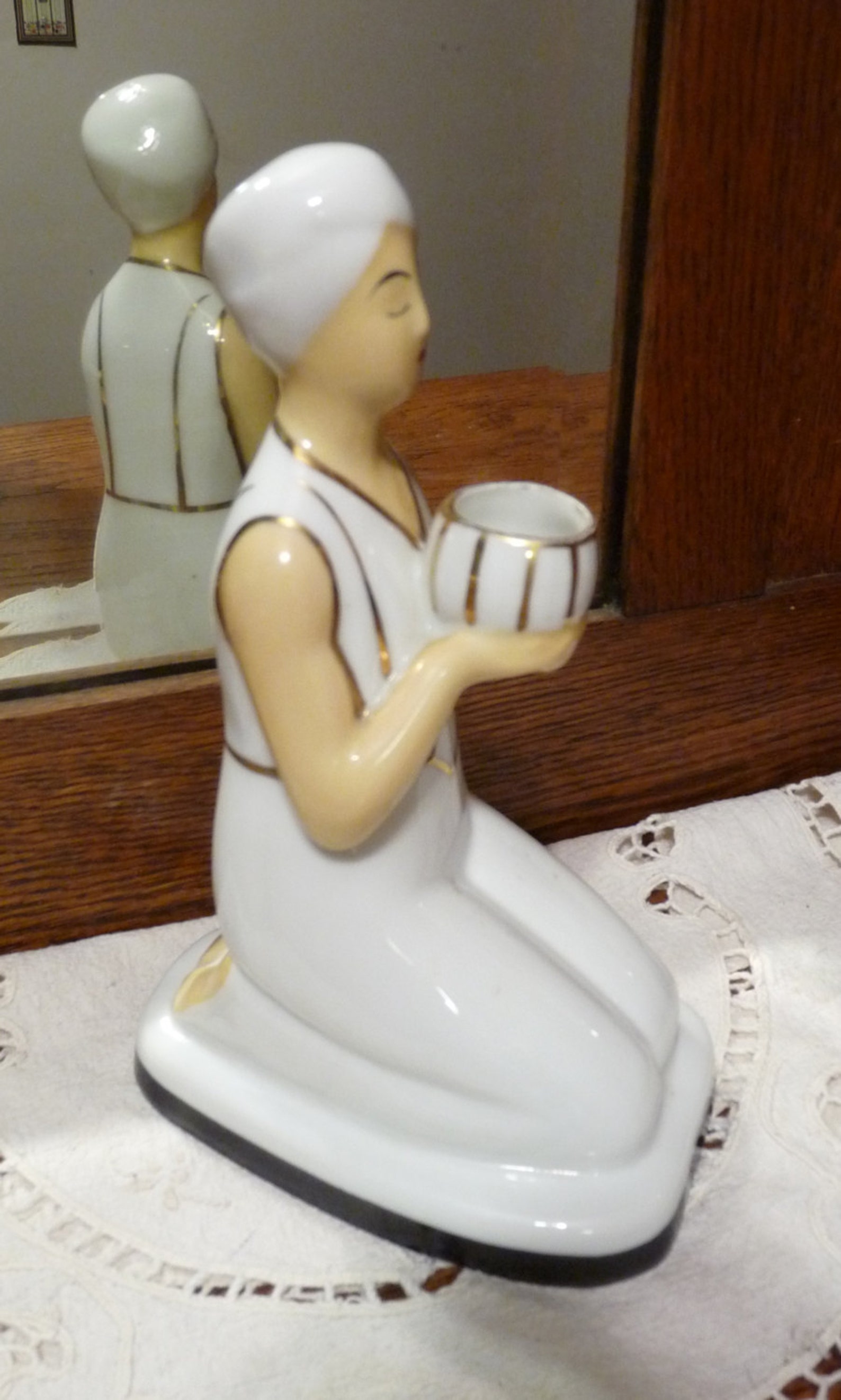 Vintage and Rare ROBJ Paris France Art Deco TURBAN EGYPTIAN Kneeling ...