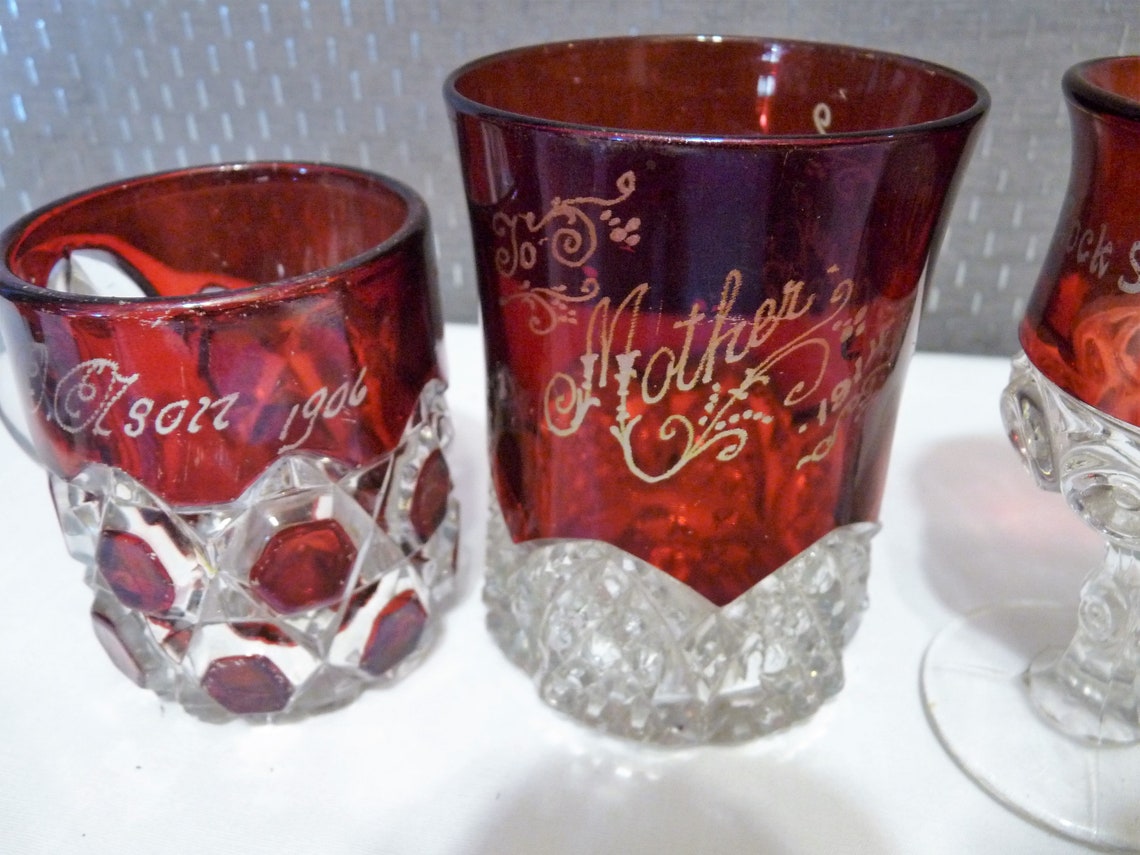 EAPG Ruby Red Flash / Stained Red Glass CHOICE: SOUVENIR - Etsy