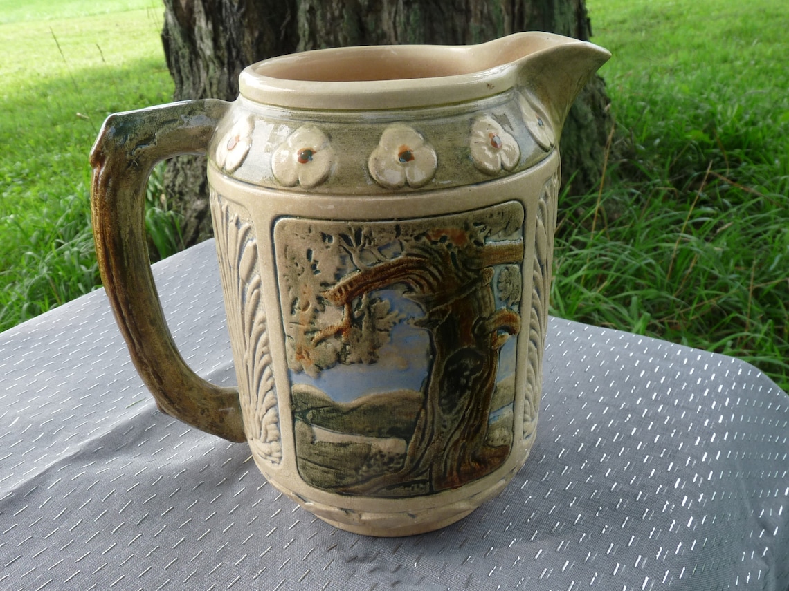 WELLER Pottery ZONA Line 1920's KINGFISHER Bird Pitcher W/ | Etsy