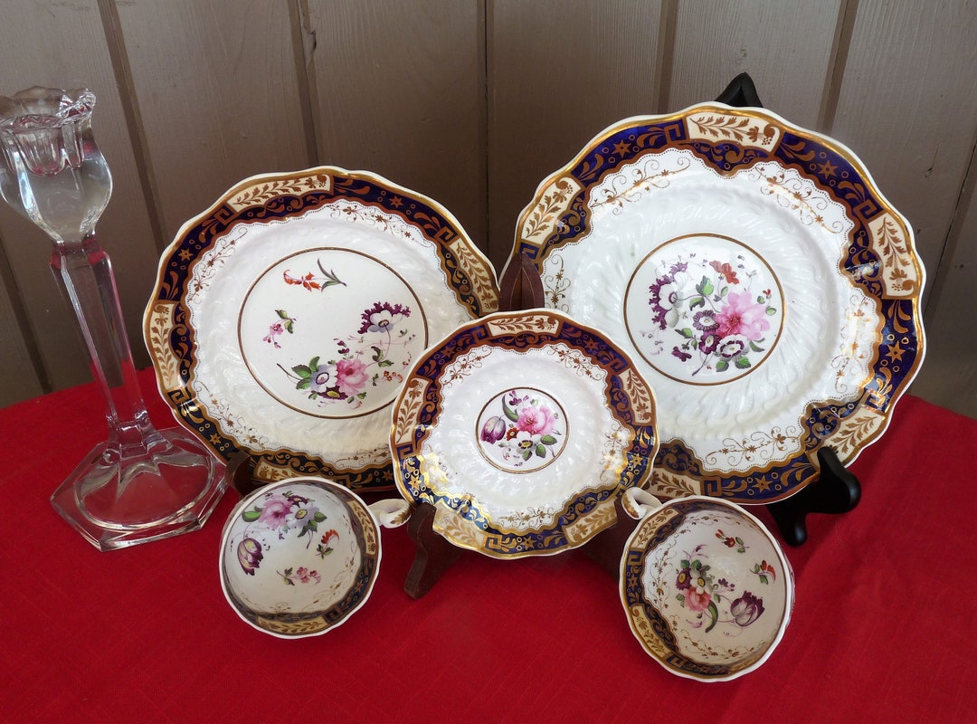 Hicks, Meigh & Johnson, Staffordshire - C.1800's - 5pc DISPLAY Place ...