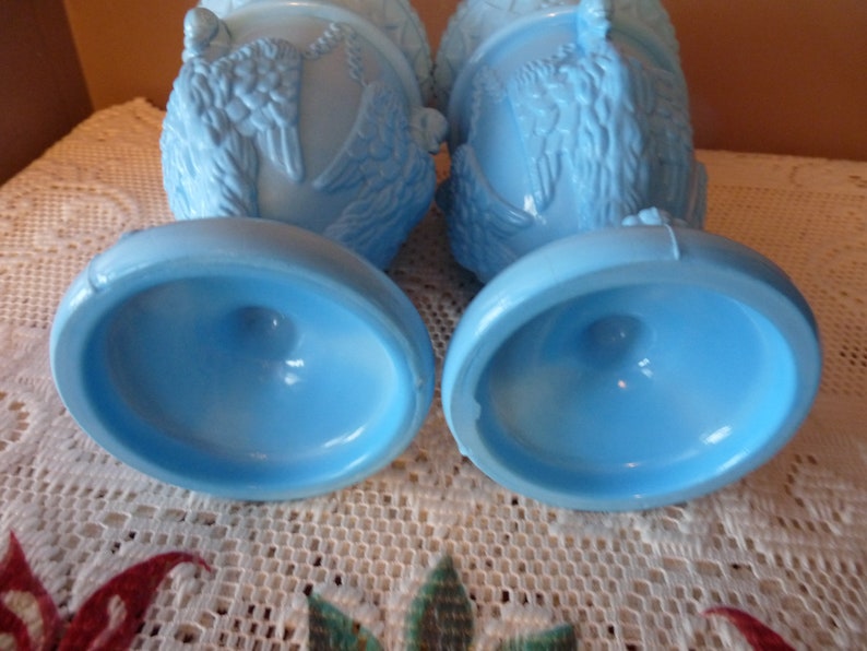 Edward Moore & Co. c.1880 Pair Opaline Blue color | Etsy