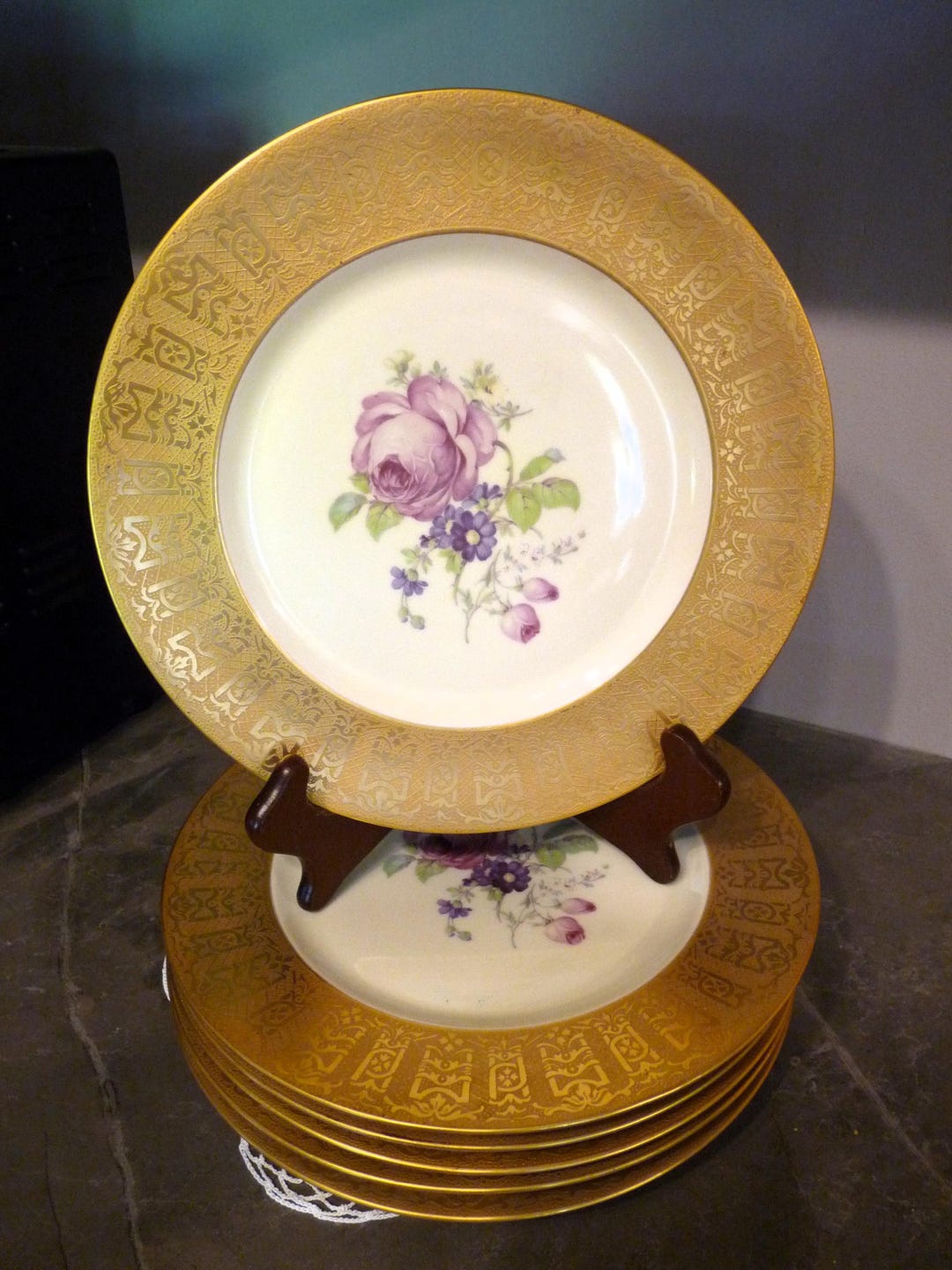 HEINRICH H&co. Selb Bavaria - 9143A (impressed 6304) - Set 6 - Gold ...
