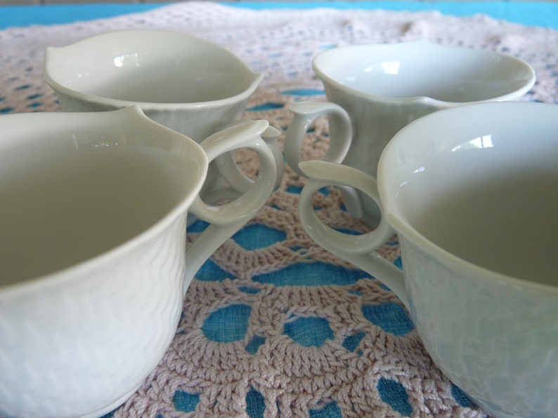 Meissen Germany Signed Weifs Wave White Shape Waves Relief - SET 4 ...