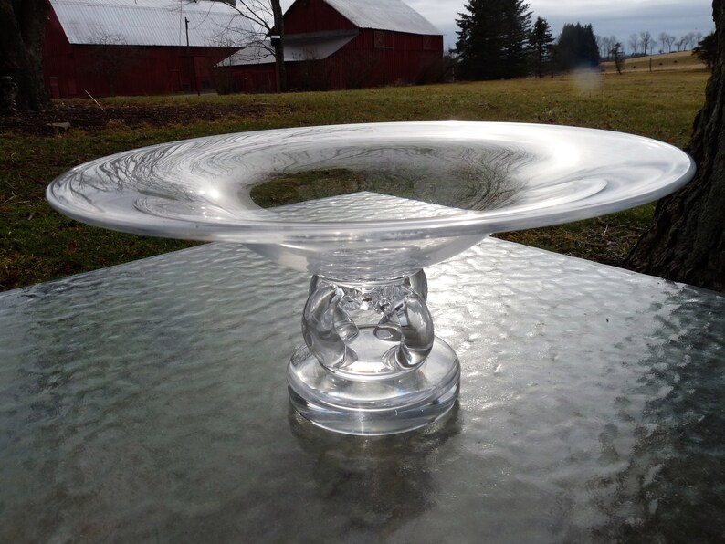 STEUBEN Crystal American Art Glass CENTERPIECE Pedestal | Etsy