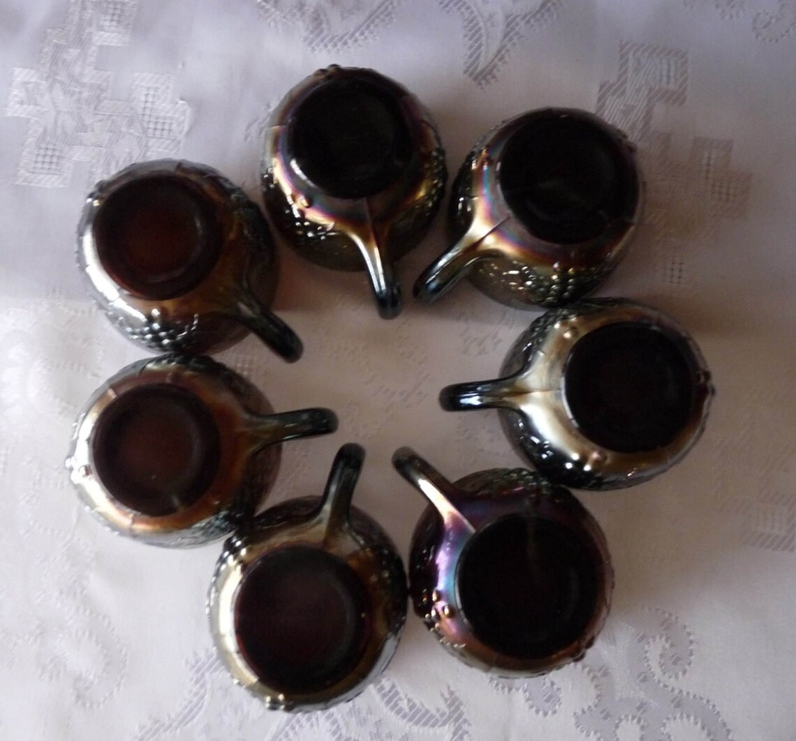 Dugan Glass Co. MANY FRUITS Pattern 8pc Antique Iridized | Etsy