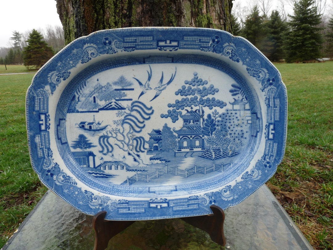 Early Minton - Incised Dated 1882 - Blue & White Transfer BLUE WILLOW ...