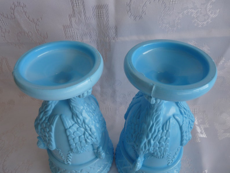 Edward Moore & Co. c.1880 Pair Opaline Blue color | Etsy