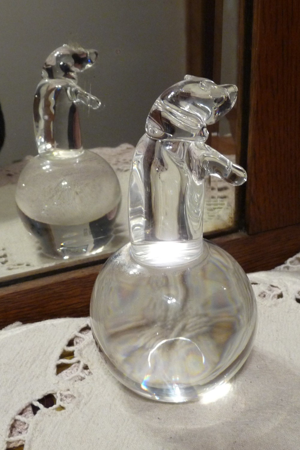 Signed Steuben Circa 1974 Bear on GLOBE Ball Art Glass - Etsy