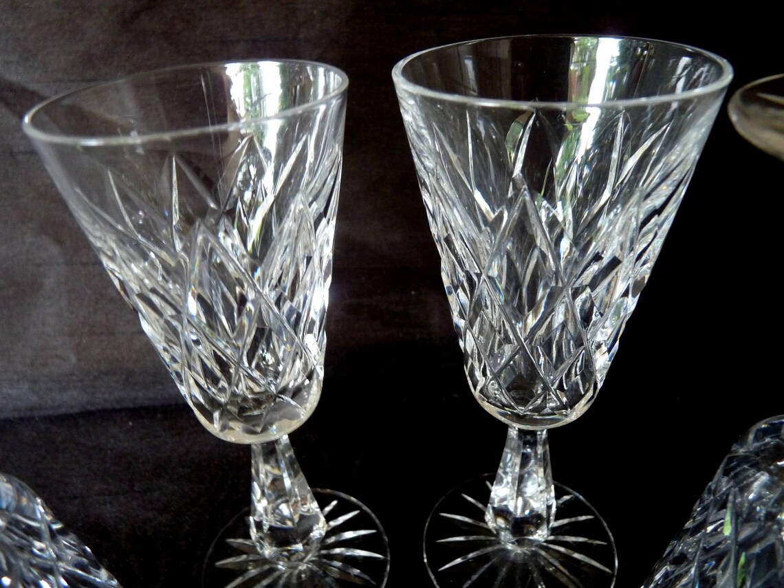 Waterford Signed Cut Crystal KINSALE Pattern Set 4 WHITE | Etsy