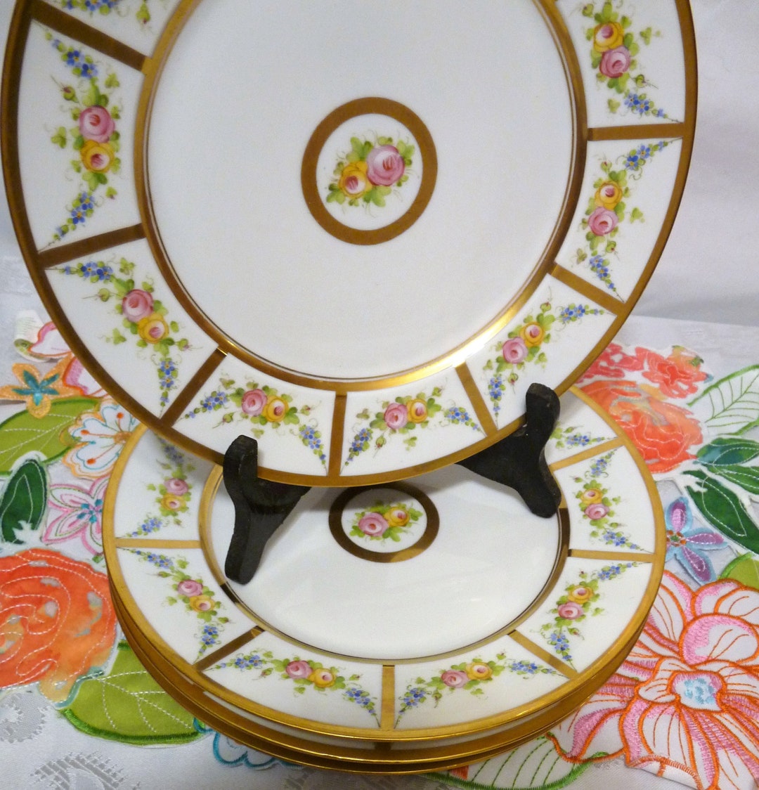 SAXE Charles Ahrenfeld & Co. Austria Set 4, 6 OR Single 9.5" Luncheon ...