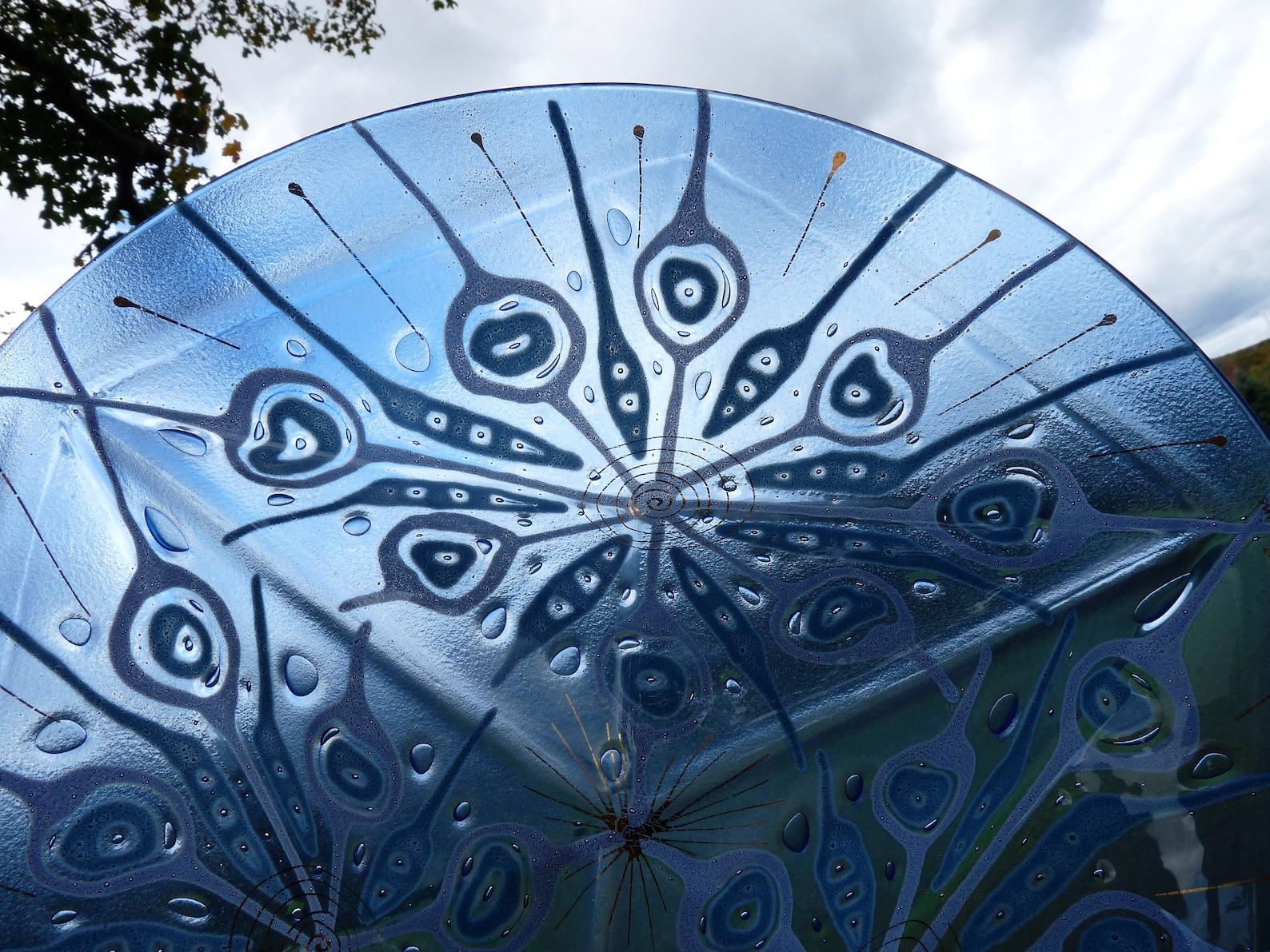 Higgins Glass Studio Large 13.5 Fused Art Glass BLUE | Etsy