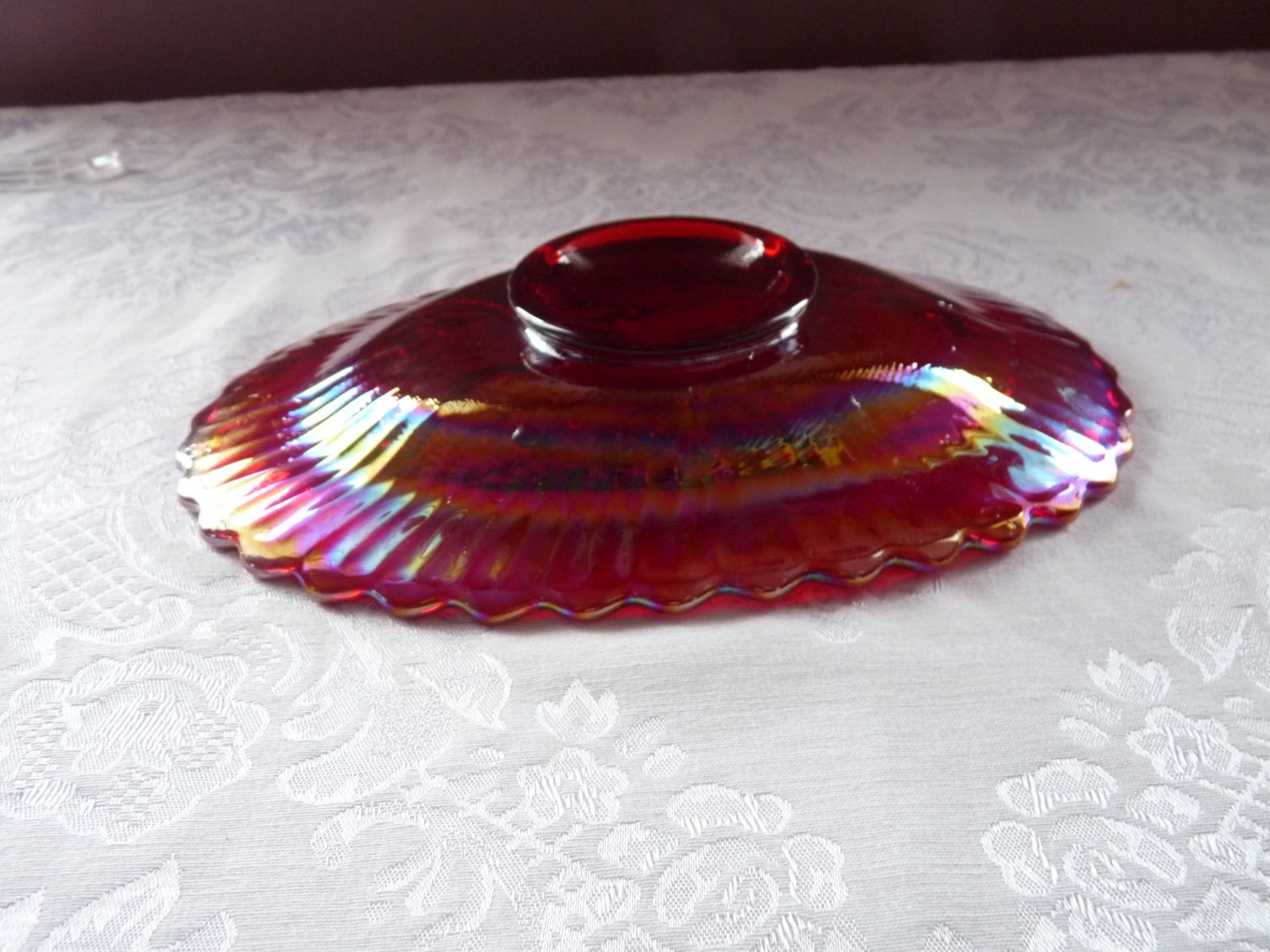 Signed IMPERIAL Red Carnival Glass Limited Edition Covered - Etsy