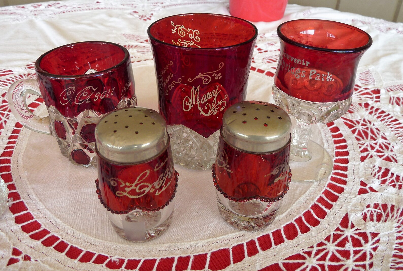 EAPG Ruby Red Flash / Stained Red Glass CHOICE: SOUVENIR - Etsy