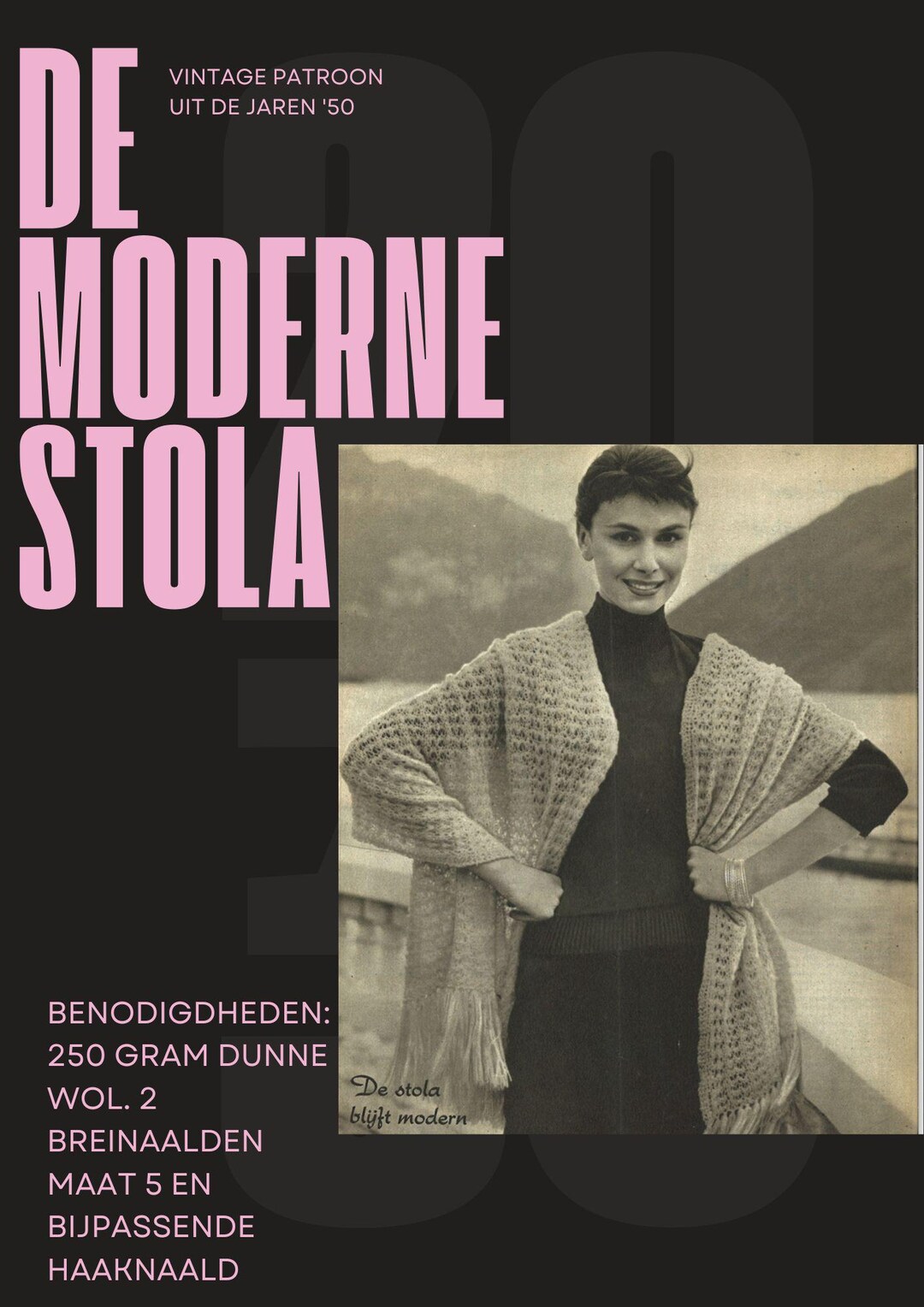 Modern Stole. Vintage Knitting Pattern From the 50s. - Etsy