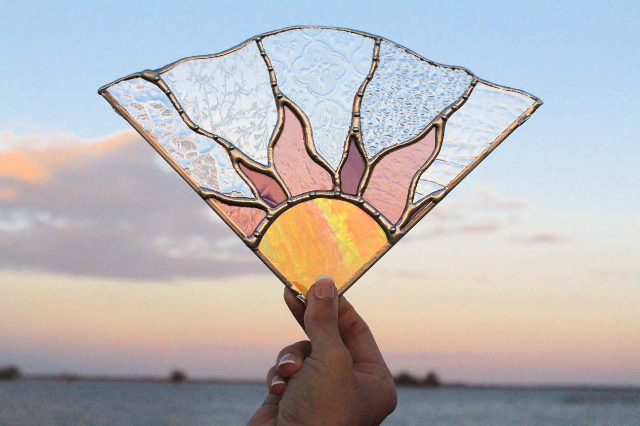 The Boho Sunset Corner Sun Stained Glass Karma Bar Corner - Etsy UK